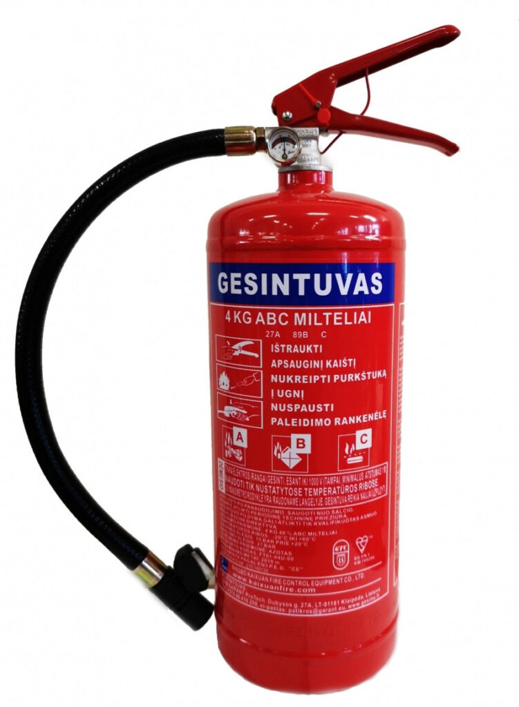 Milteliniai gesintuvai - Miltelių gesintuvai nuo 1kg. iki100 kg.